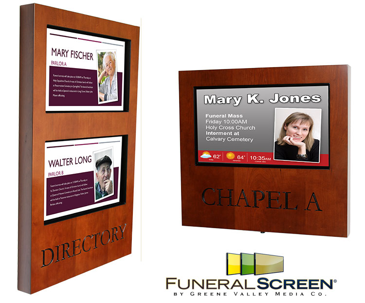 FUNERALSCREEN INTRODUCES A NEW LINE OF WALL MOUNT DIGITAL SIGN SYSTEMS ...
